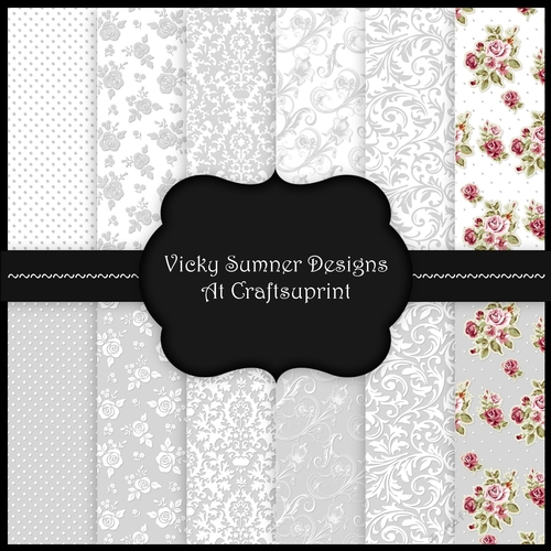 Grey and White A4 Digital Paper set of 12 - CUP784704_43136 | Craftsuprint