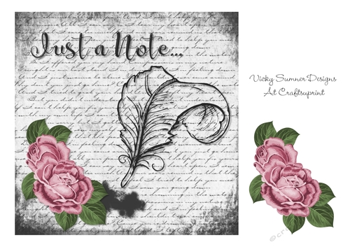 Just a Note with Roses - CUP784706_43136 | Craftsuprint
