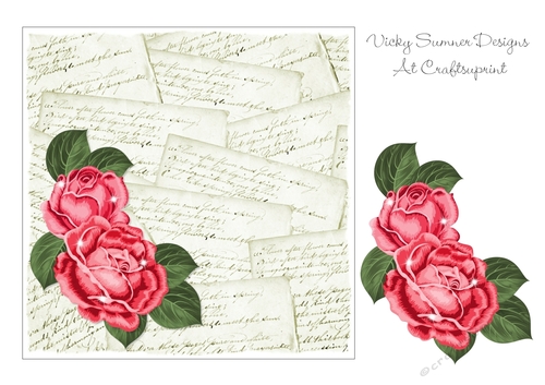Note Paper with Roses - CUP784709_43136 | Craftsuprint