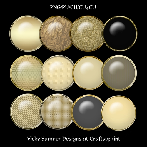 Gold Edged Brad/Button Embelishment set of 12 - CUP785398_43136 ...