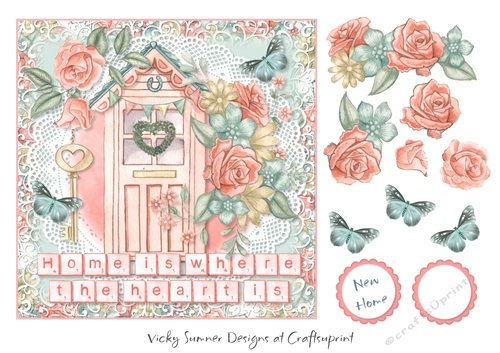 New Home Floral 7x7 Topper - CUP801662_43136 | Craftsuprint