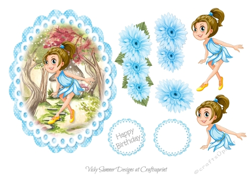 Birthday Flower Girl Topper 2 - CUP805373_43136 | Craftsuprint