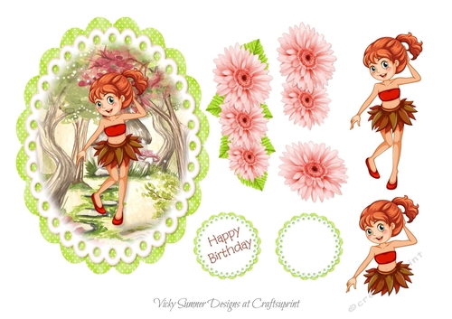 Birthday Flower Girl Topper 4 - CUP805376_43136 | Craftsuprint