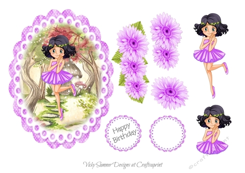 Birthday Flower Girl Topper 5 - CUP805377_43136 | Craftsuprint