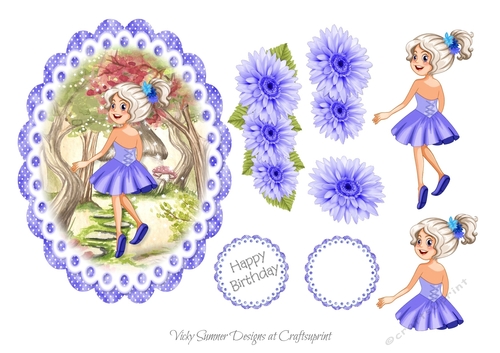 Birthday Flower Girl Topper 6 - CUP805378_43136 | Craftsuprint