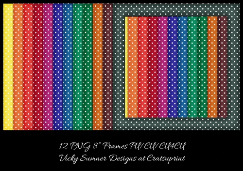 Polka Dot Frame in Autumn Fall Colours set of 12 - CUP809046_43136 ...