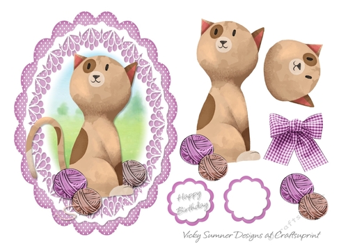 Cat with Wool 2 - CUP813624_43136 | Craftsuprint