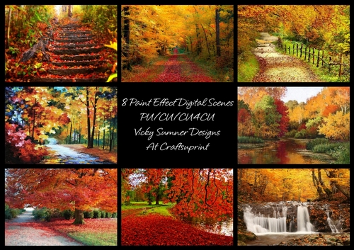 Autumn Fall Paint Effect Digital Scenes - CUP821820_43136 | Craftsuprint