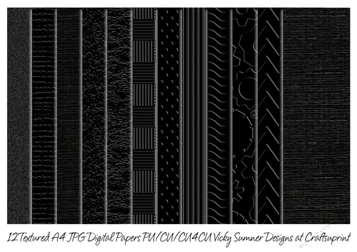Black Textured A4 set of 12 - CUP824295_43136 | Craftsuprint