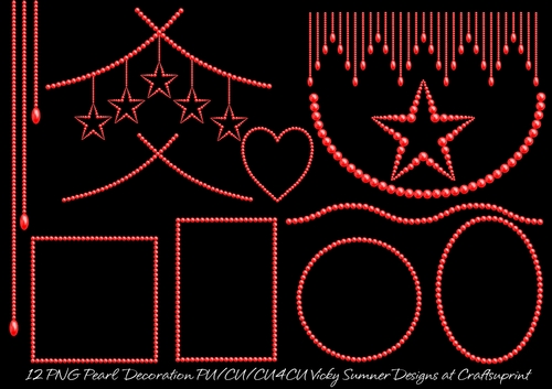 Red Pearl Decoration 12 Pieces - CUP831963_43136 | Craftsuprint