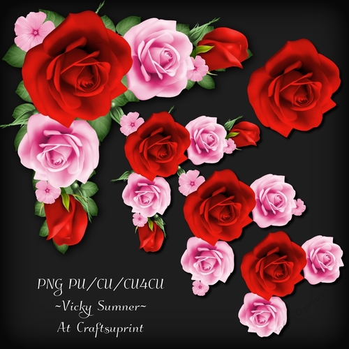 Rose Corner Cluster 6 - CUP870411_43136 | Craftsuprint