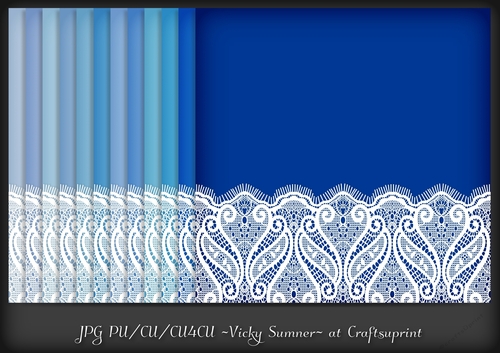 Blue Hues Large Lace Border Background - CUP874776_43136 | Craftsuprint