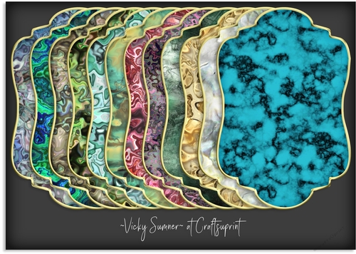 Gem Stone Gold Edged Shaped Mat 1 - CUP878617_43136 | Craftsuprint
