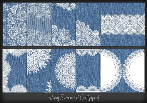 Denim and Lace Background - CUP885131_43136 | Craftsuprint