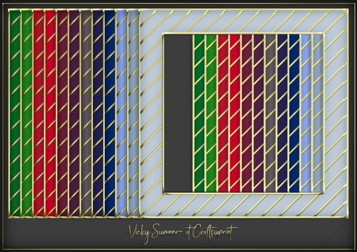 Christmas Gold Stripe Gold Edged Frame - CUP888318_43136 | Craftsuprint