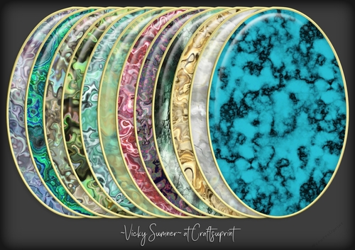 Gem Stone Gold Edged Oval Mat - CUP893864_43136 | Craftsuprint