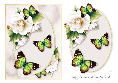 Opulent Green Butterfly Card and Topper 1 - CUP898057_43136 | Craftsuprint