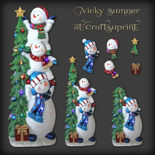 Snowman Pile Decoupage - CUP907204_43136 | Craftsuprint