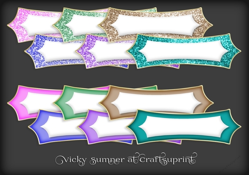 Bright Glitter Pointed Tag - CUP911751_43136 | Craftsuprint