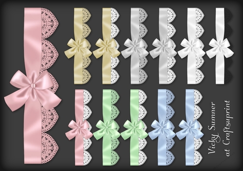 Satin Ribbon and Lace Border - CUP914061_43136 | Craftsuprint