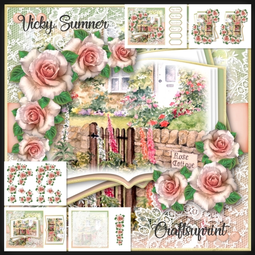 Rose Cottage Open Book - CUP949360_43136 | Craftsuprint