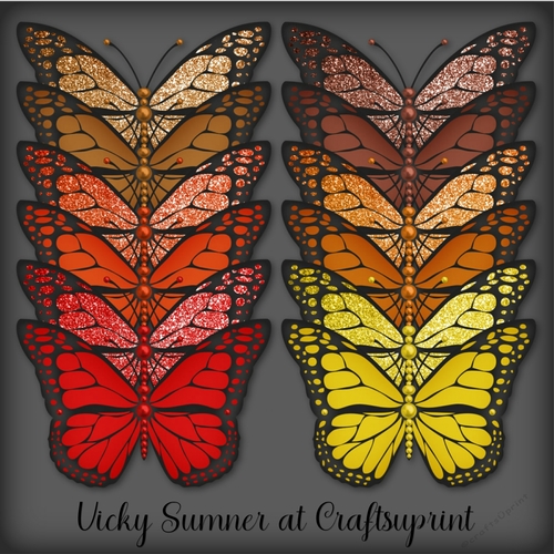 Autumn 2 Glitter and Tonal Pearl Butterfly - CUP974658_43136 | Craftsuprint