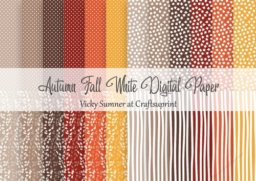 Autumn Fall White 12x12 Digital Paper - CUP996434_43136 | Craftsuprint
