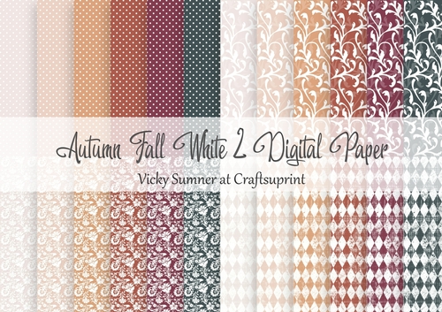 Autumn Fall White 2 12x12 Digital Paper - CUP996488_43136 | Craftsuprint