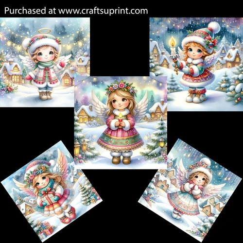 Pretty Angel Girl Card Fronts - CUP1266263_124952 | Craftsuprint