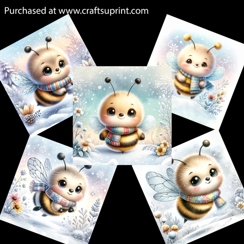 Cute Snowy Bee - CUP1266290_124952 | Craftsuprint