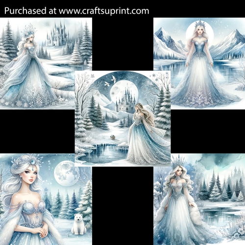 Snow Queen Card Fronts - CUP1273087_124952 | Craftsuprint
