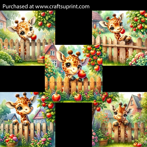 Silly Giraffe and Apples - CUP1273806_124952 | Craftsuprint