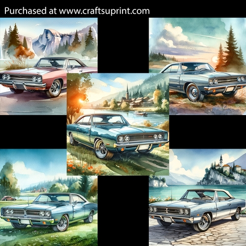 Vintage Cars Card Fronts - CUP1277246_124952 | Craftsuprint