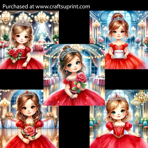 Red Dress Princess - CUP1279607_124952 | Craftsuprint