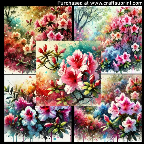 Spring flowers - Azalea - CARD FRONTS - CUP1357772_124952 | Craftsuprint