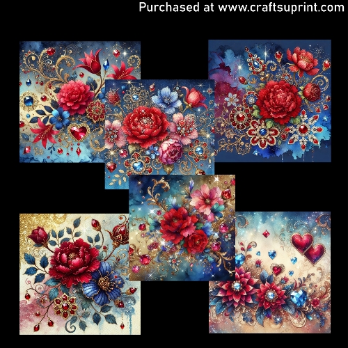 Red flowers - CARD FRONTS - CUP1363116_124952 | Craftsuprint