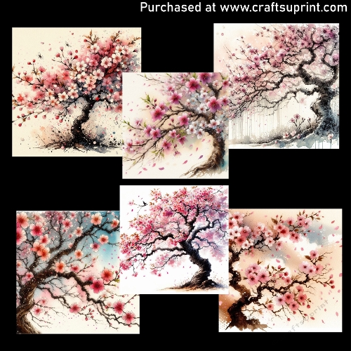 Cherry Blossom Tree - CARD FRONTS - CUP1365147_124952 | Craftsuprint