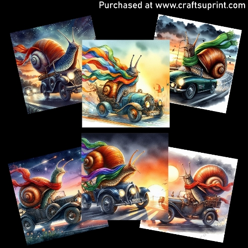 High speed snail - CARD FRONTS - CUP1368285_124952 | Craftsuprint