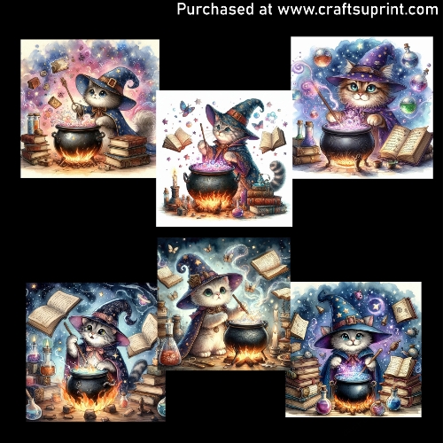 Cat wizard - CARD FRONTS - CUP1372203_124952 | Craftsuprint