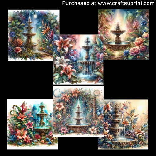 Enchanted fountain - CARD FRONTS - CUP1374670_124952 | Craftsuprint