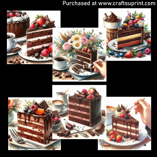 Chocolate cake - CARD FRONTS - CUP1378045_124952 | Craftsuprint