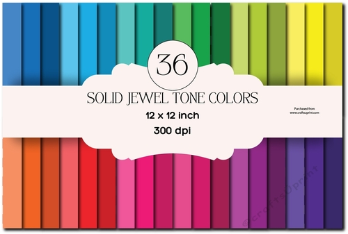36 Solid Jewel Colors Digital Paper Backgrounds - CUP1223085_77958 ...