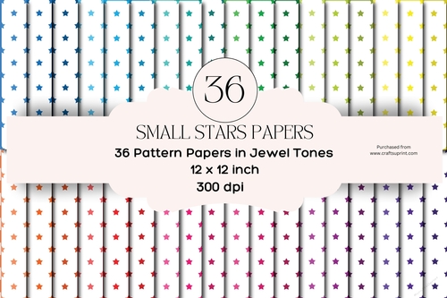 36 Colored Stars Papers in Jewel Tones on White Background - CUP1264326 ...
