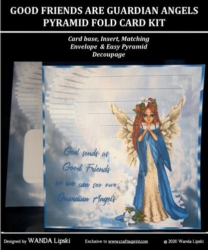 GOOD FRIENDS ARE GUARDIAN ANGELS PYRAMID FOLD THANKYOU CARD KIT ...