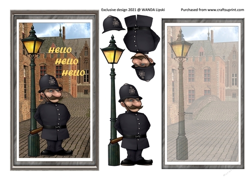 HELLO HELLO HELLO POLICEMAN DL CARD FRONT - CUP1095517_2237 | Craftsuprint