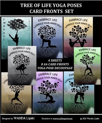TREE OF LIFE YOGA POSES CARD FRONTS SET - CUP1105236_2237 | Craftsuprint