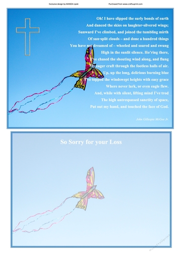 FLYING HIGH CHRISTIAN SYMPATHY CARD FRONT & INSERT - CUP1285718_2237 ...