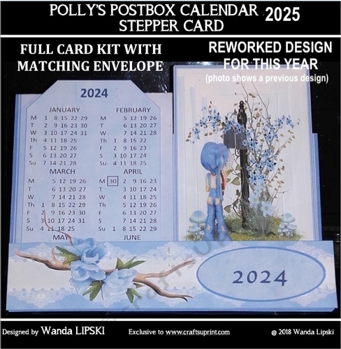 2025 POLLYS POSTBOX CALENDAR STEPPER CARD - CUP1343220_2237 | Craftsuprint
