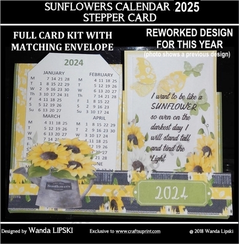 2025 SUNFLOWERS CALENDAR STEPPER CARD - CUP1343288_2237 | Craftsuprint