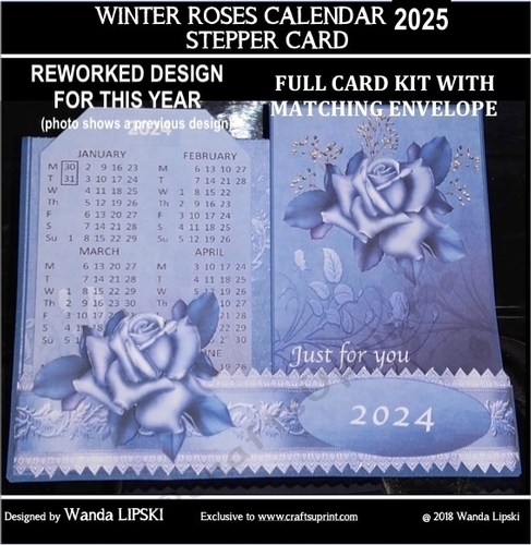 2025 WINTER ROSES CALENDAR STEPPER CARD - CUP1343298_2237 | Craftsuprint